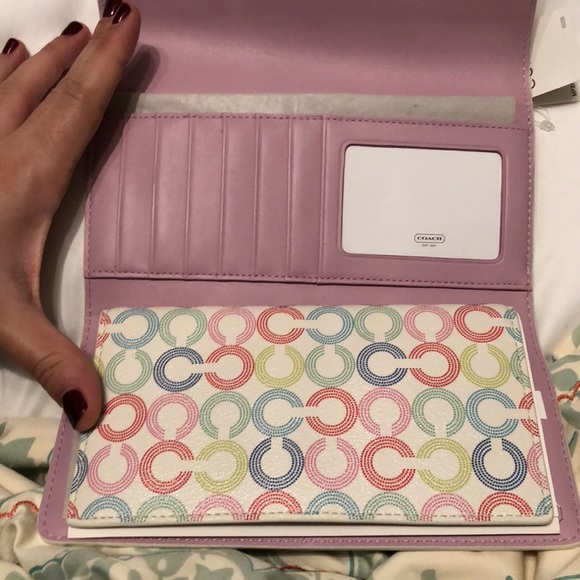 Coach | Bags | Coach Multicolor Wallet With Matching Checkbook | Poshmark